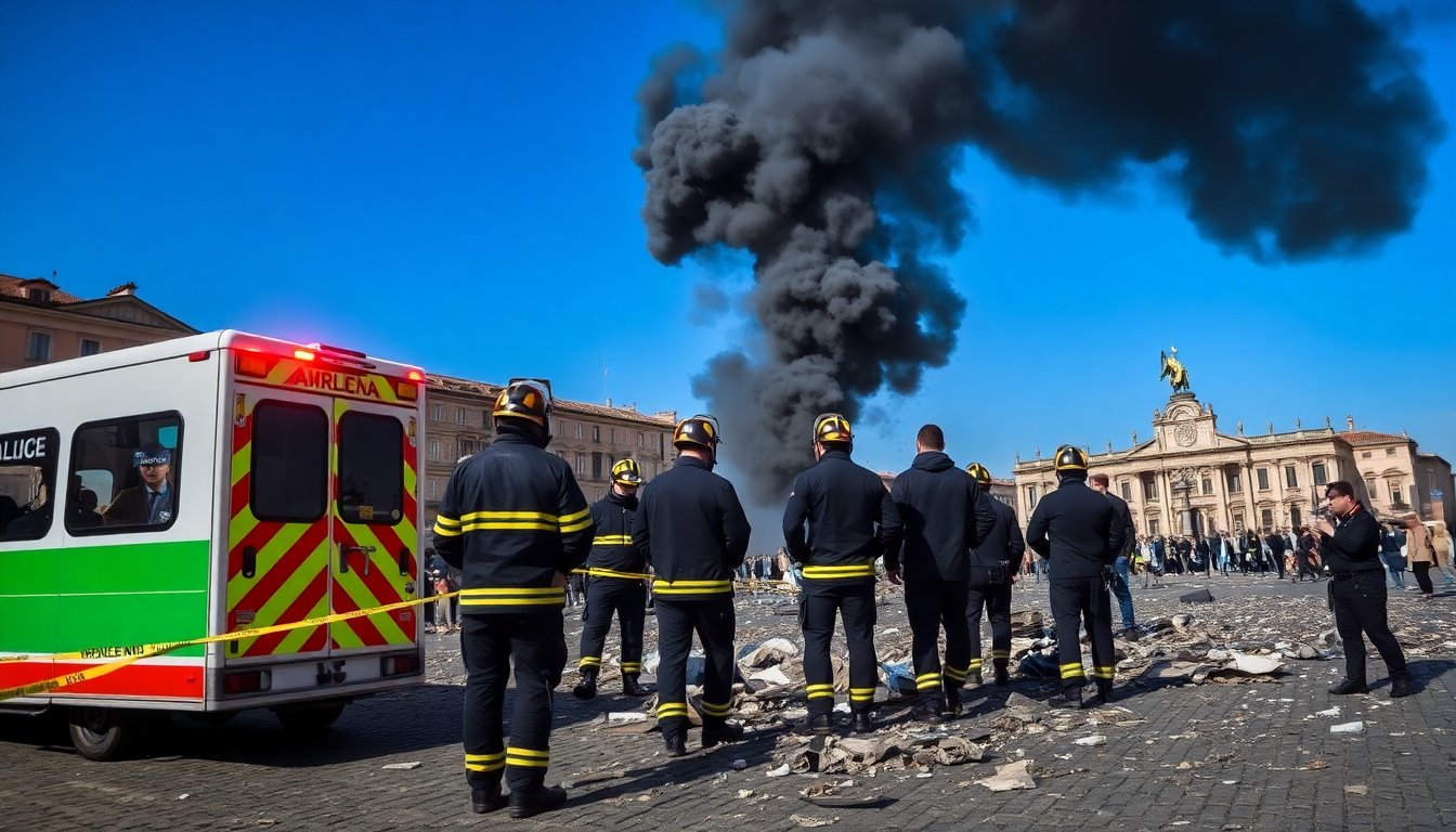 Esplosione in centro città causa panico e feriti